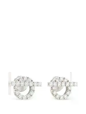 Hermès 18k White Gold Diamond Stud Earrings