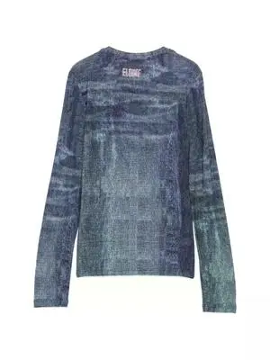 Liu Jo Denim-print Long-sleeve T-shirt