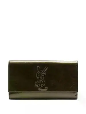 Saint Laurent Saint Laurent Large Patent Belle De Jour Clutch Bag Green