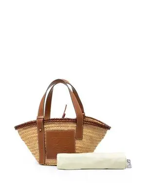 Loewe 2021 Small Raffia Anagram Basket Tote Bag