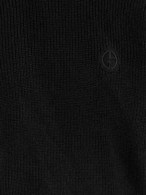 Giorgio Armani Logo-patch Ribbed-knit Virgin-wool Sweater