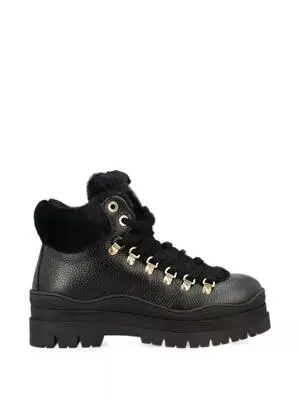 Bogner Lace-up Shearling-trim Ankle Boots