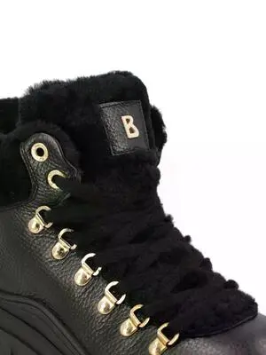 Bogner Lace-up Shearling-trim Ankle Boots