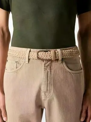 Zegna Light-taupe Nubuck Belt