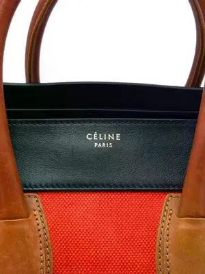 Celine 2010 Mini Multicolor Canvas And Leather Luggage Tote Bag