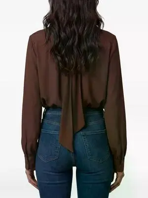 Federica Tosi Satin Finish Tie-neck Bow Blouse