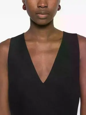 Fendi V-neck Sleeveless Midi Dress