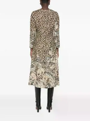 Etro Leopard And Paisley Print Midi Dress