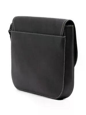 Dior 2024 Medium Grained Calfskin Saddle With Flap Clutch Bag - Black