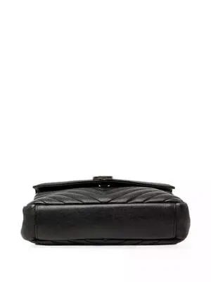 Saint Laurent 2016 Medium Chevron Sheepskin Monogram College Satchel
