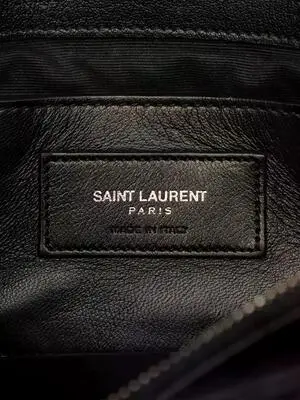 Saint Laurent 2016 Medium Chevron Sheepskin Monogram College Satchel - Black