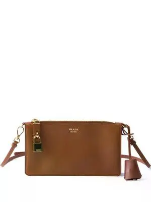 Prada Saffiano Leather Smartphone Pouch - Brown