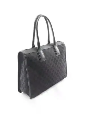 Gucci 2000s Gg Canvas Tote Bag - Black