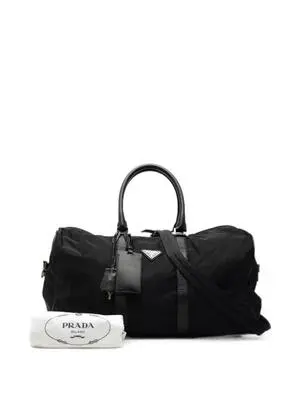 Prada 2000-2013 Saffiano Trimmed Tessuto Travel Bag