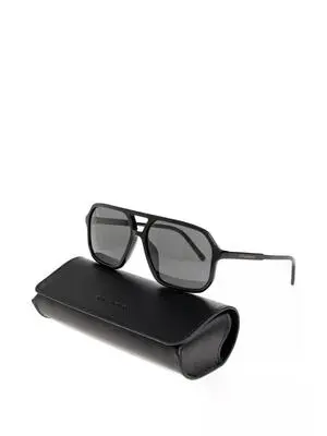 Dolce & Gabbana Geometric-frame Double-bridge Sunglasses - Black