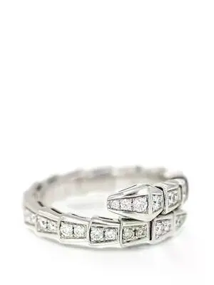 BVLGARI 2020s Serpenti Viper Diamond Ring - Silver