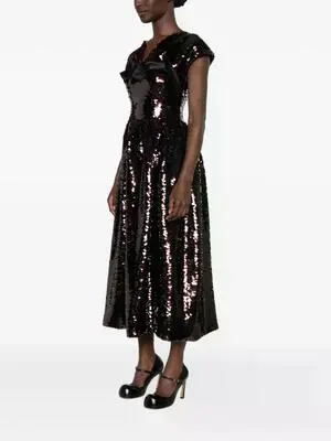 Simone Rocha Sequin-embellished Bow-detail Midi Dress
