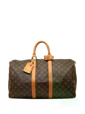 LOUIS VUITTON Monogram Keepall 45 Travel Bag - Brown