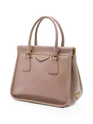 Prada 2010-2026 Saffiano Lucido Top Handle Frame Tote Bag