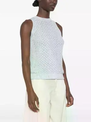 Eleventy Sequin-embellished Open-knit Vest