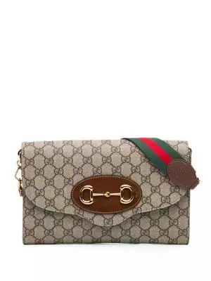 Gucci 2016-2026 Small Gg Supreme Horsebit 1955 Satchel - Neutrals