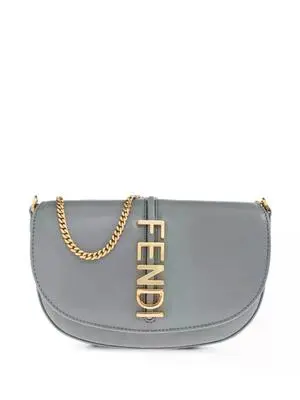 Fendi Graphy Logo-plaque Shoulder Bag - Blue