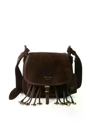 Prada Corsaire Suede Mini Shoulder Bag - Brown