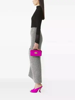 LANVIN Pencil Cat Nano Bag In Pony And Rhinestones - Pink