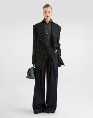 Dolce & Gabbana Ribbed Wool Cardigan Collection Gray