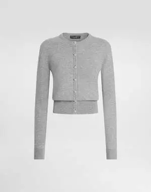 Dolce & Gabbana Cashmere Cardigan Collection Gray - Grey