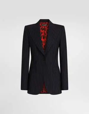 Dolce & Gabbana Turlington Single-breasted Jacket In Pinstripe Wool Collection - Multicolor