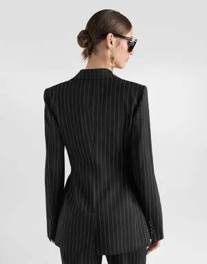 Dolce & Gabbana Turlington Single-breasted Jacket In Pinstripe Wool Blazers