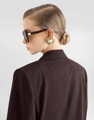 Dolce & Gabbana Linda Single-breasted Jacket In Pinstripe Wool Collection Multi-colored