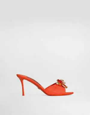 Dolce & Gabbana Dolce & Gabbana Raffia And Canvas Mules Multicolor