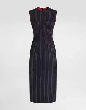 Dolce & Gabbana Pinstripe Wool Sheath Dress Collection - Multicolor