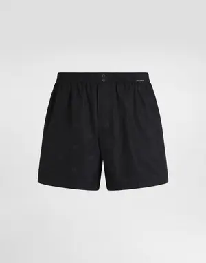 Dolce & Gabbana Logo-print Poplin Boxer Shorts - Multicolor