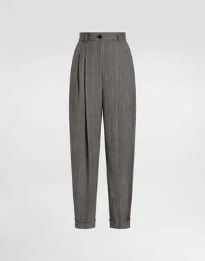 Dolce & Gabbana Pinstripe Wool Trousers Collection - Multicolor