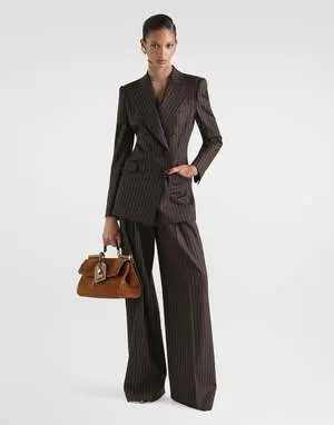 Dolce & Gabbana Turlington Double-breasted Twill Pinstripe Jacket Collection Multi-colored