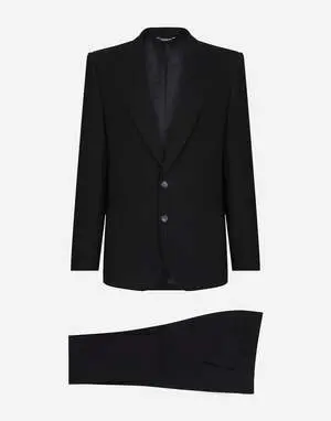 Dolce & Gabbana Stretch Wool Martini-fit Suit Suits And Blazers Wool - Blue