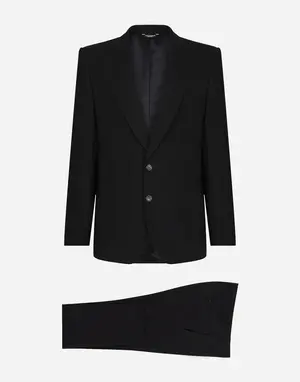 Dolce & Gabbana Stretch Wool Martini-fit Suit Suits And Blazers Wool - Blue