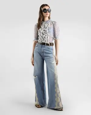 Dolce & Gabbana Rose-print Chiffon Shirt - Multicolor