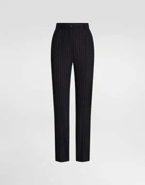 Dolce & Gabbana Pinstripe Wool Trousers Collection - Multicolor