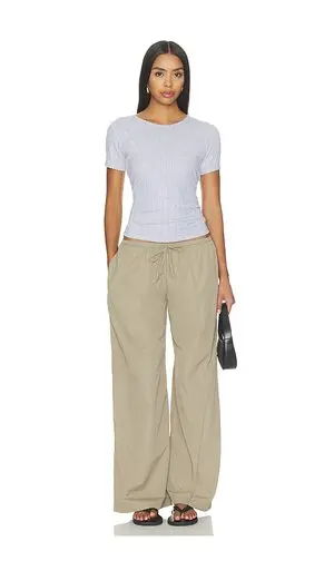 LESET Pointelle Slim Fit Tee In . Also