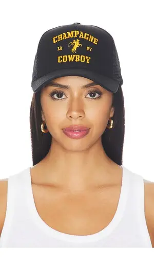 THE LAUNDRY ROOM Champagne Cowboy Trucker Hat - Black
