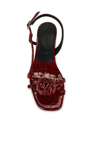ROTATE BY BIRGER CHRISTENSEN Mid Heel Knot Patent Croc Strappy Sandal - Red