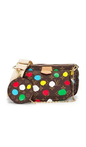 FWRD RENEW Louis Vuitton X Yayoi Kusama Painted Dots Monogram Multi Pochette Accessoires Shoulder Bag - Brown