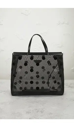 FWRD RENEW Prada Polka Dot Sequined Mesh Tote Bag