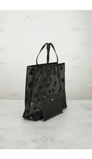FWRD RENEW Prada Polka Dot Sequined Mesh Tote Bag