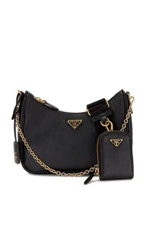 FWRD RENEW Prada Saffiano Re-edition 2005 Shoulder Bag - Black