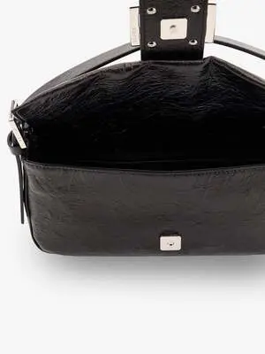Fendi Baguette Vintage-effect Leather Shoulder Bag